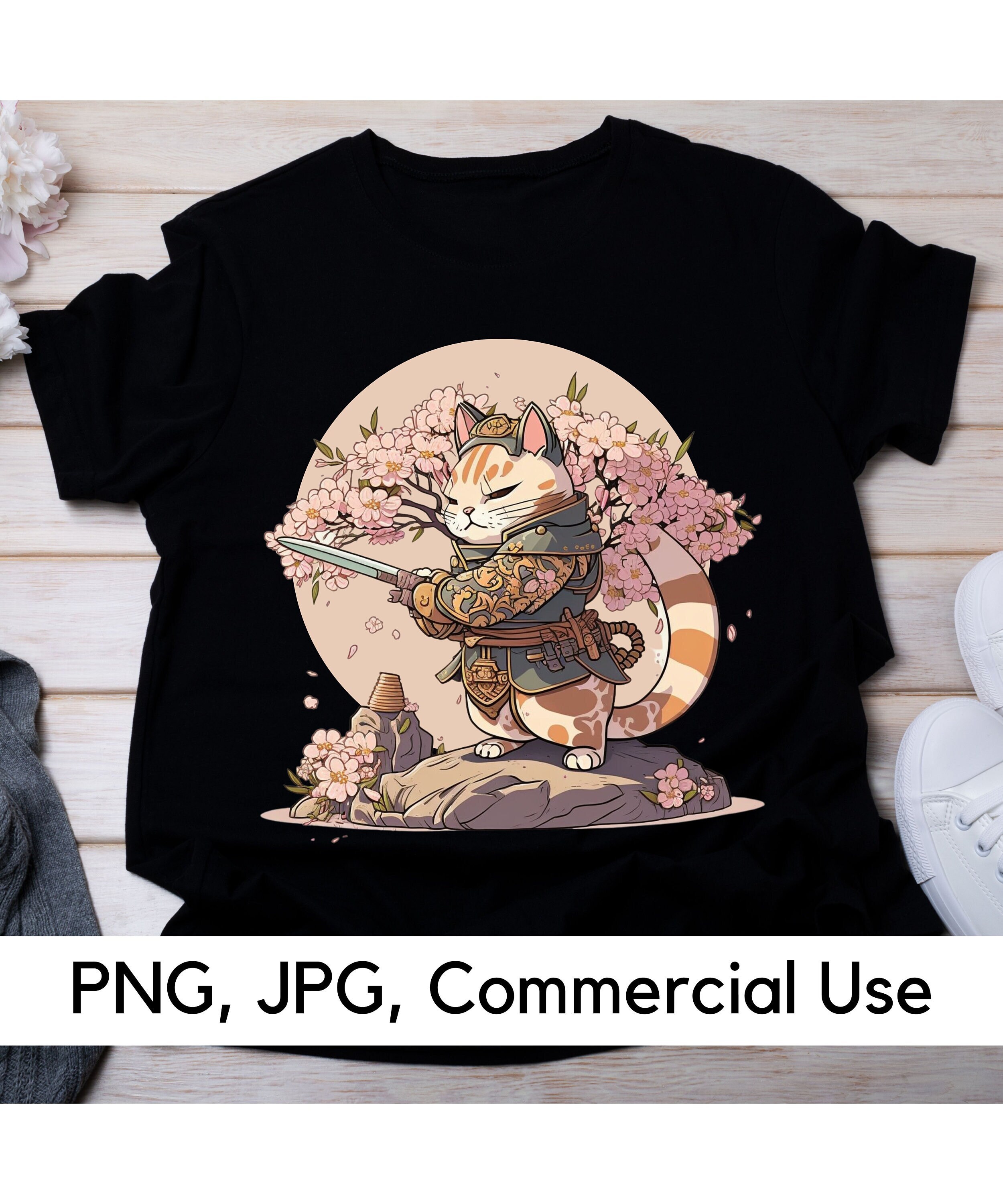 Cute Samurai Cat PNG Kawaii Samurai Cat PNG PNG Image File - Etsy