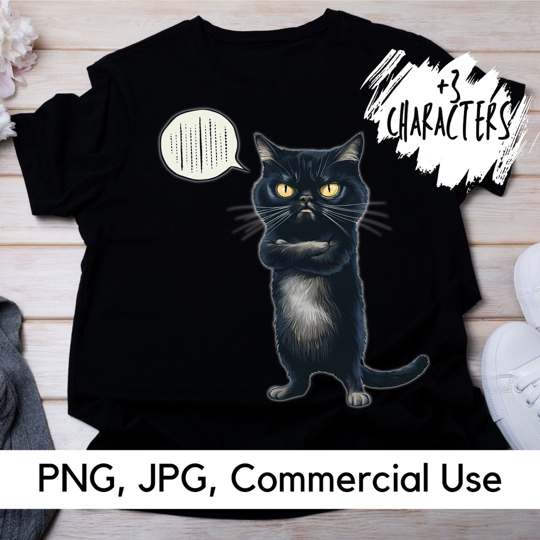 Cat Meme PNG File, Upset Cat, PNG, Image File, Funny Cat, Grumpy Cat ...