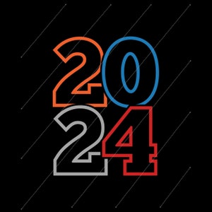 Number Year 2024 Svg File, New Year 2024, PNG, SVG, 2024 Number Icon ...