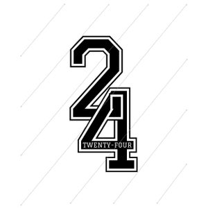 Number 24 Svg, 24 Twenty-four Svg, PNG, SVG, Numerical Design, Sports ...