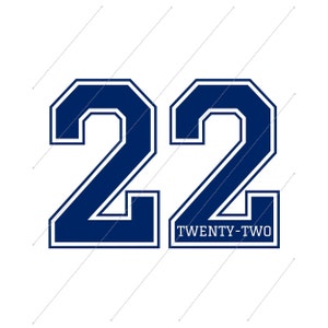 22 Twenty-two Svg, Number 22, PNG, SVG, Numerical Design, Sports Number ...