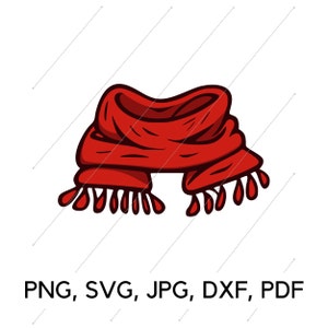 Red Scarf SVG File, Scarf Vector, PNG,SVG, Scarf Themed, Clip Art ...