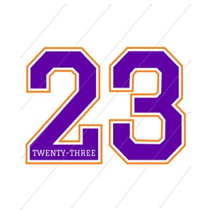 23 Twenty-three Svg, Number 23 Svg, PNG, Sports Number, Birthday Number ...