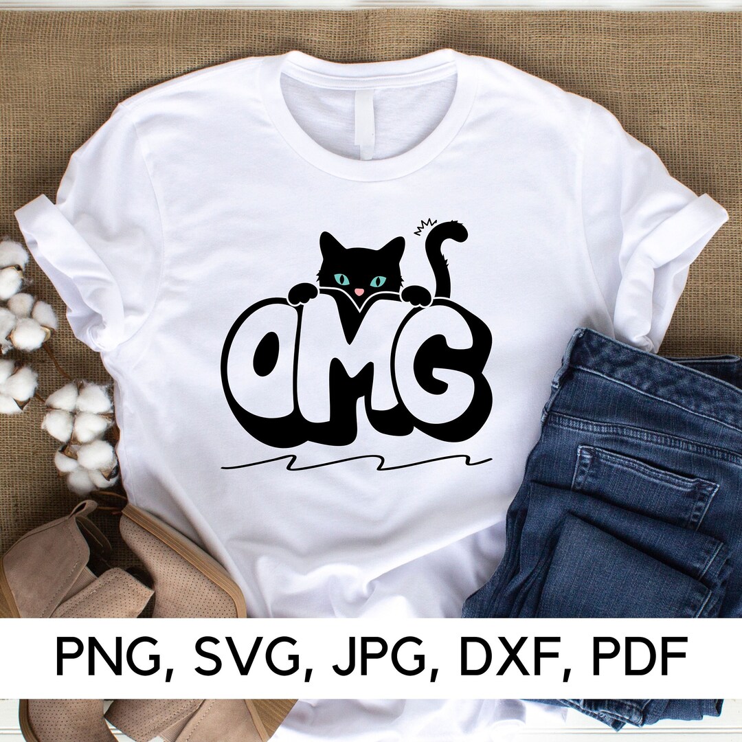 OMG! Svg File, Cat Svg, Surprised Cat Svg, PNG, SVG, Funny Cat Svg, Cat ...