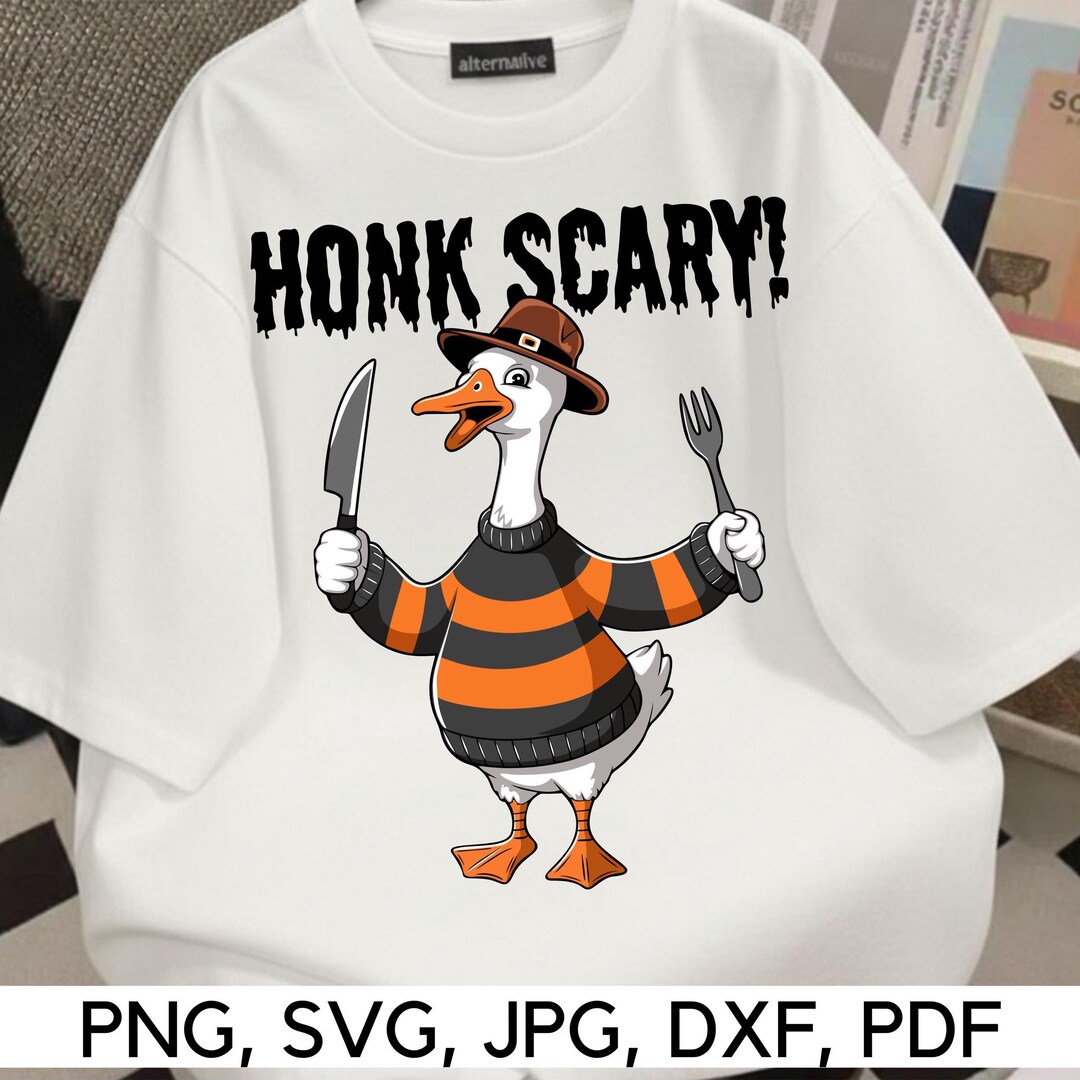 Honk Scary Goose PNG: Funny Halloween Thanksgiving Turkey Duck ...