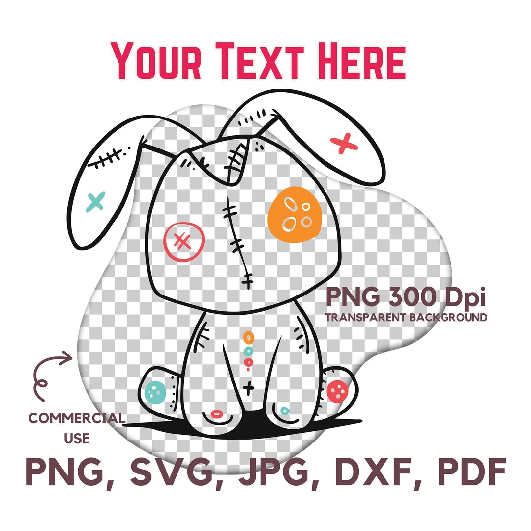 Odd Rabbit Doll SVG File, Unique Rabbit, PNG, SVG, Pretty Ugly Rabbit ...