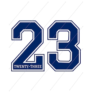 23 Twenty-three Svg, Number 23 Svg, PNG, Sports Number, Birthday Number ...