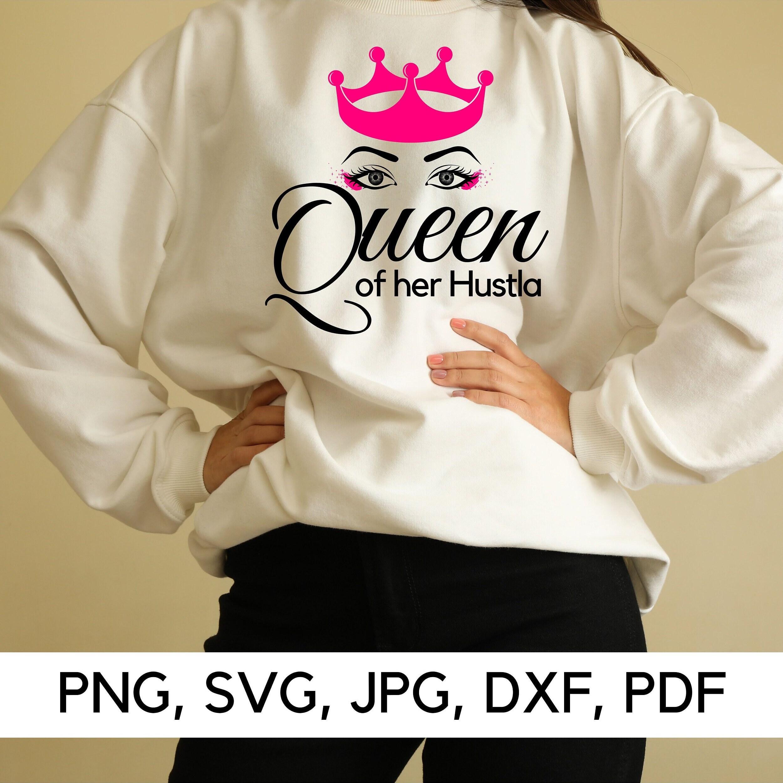Queen of Her Hustla Queen PNG SVG DXF Boss Lady Girl - Etsy