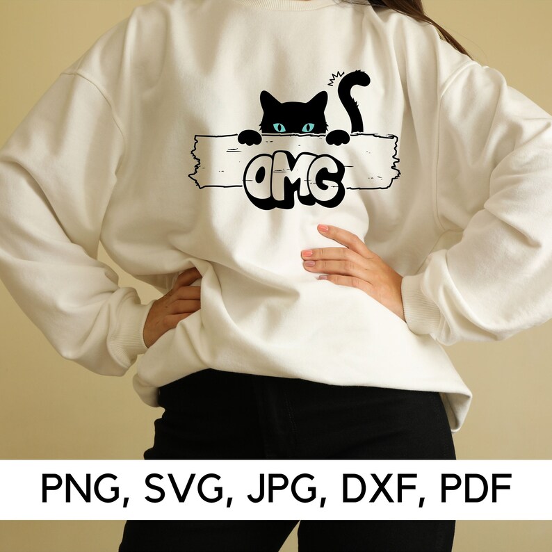 OMG Surprised Cat Svg File Cat Svg Png SVG Funny Cat Svg - Etsy