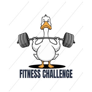 Funny Goose Weightlifting, Fitness Challenge Humor, PNG, SVG, Goosey ...