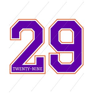 Number 29 SVG: Sport Birthday Anniversary Design (digital Download) - Etsy