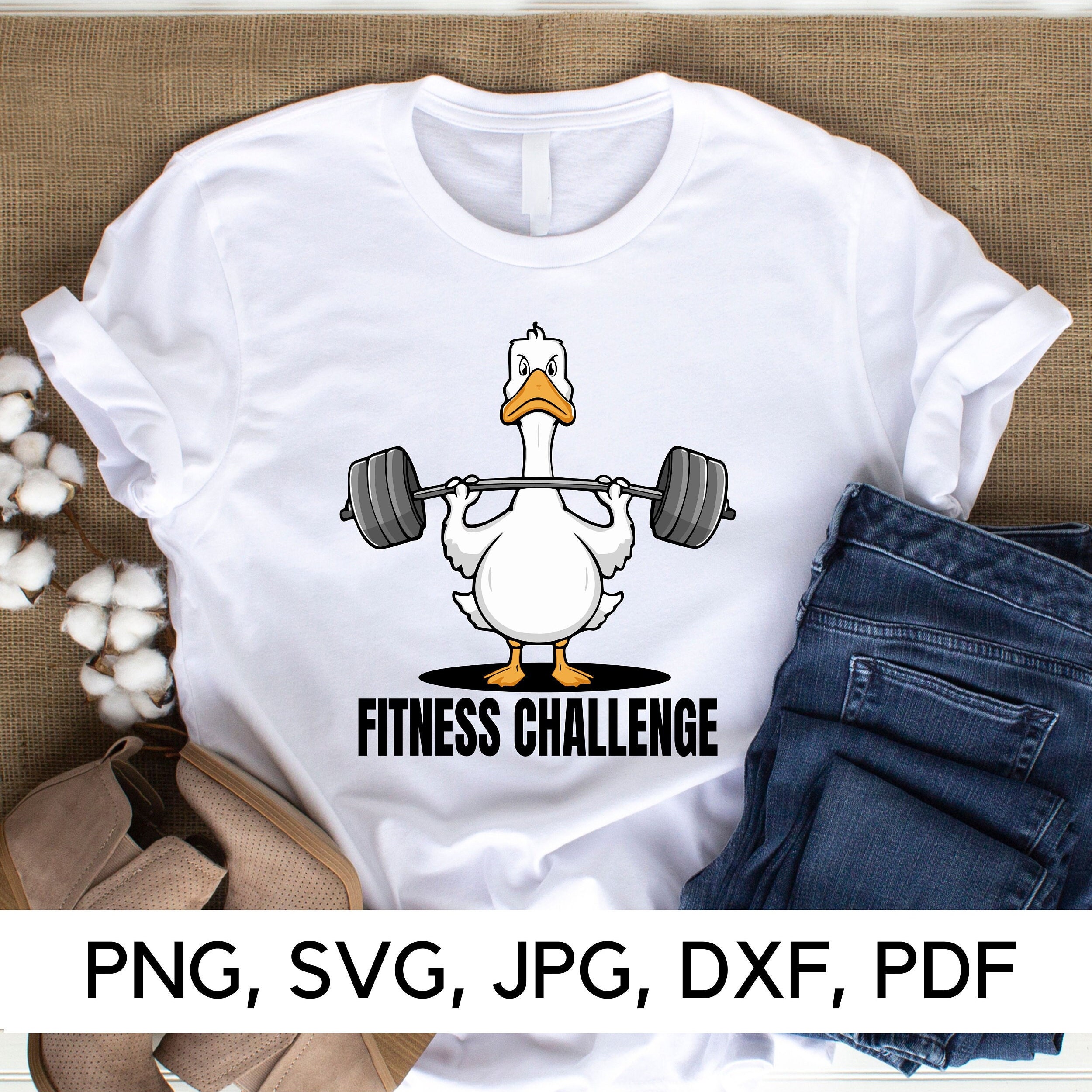 Funny Goose Weightlifting Design: Gym Humor Illustration (digital ...