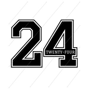 24 Twenty-four Svg, Number 24 Svg, PNG, SVG, Birthday Number ...