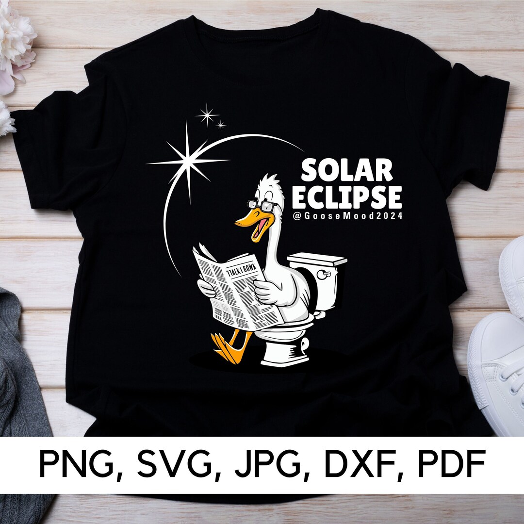Solar Eclipse Humor, Quirky Goose Illustration, PNG, SVG, Goosey ...