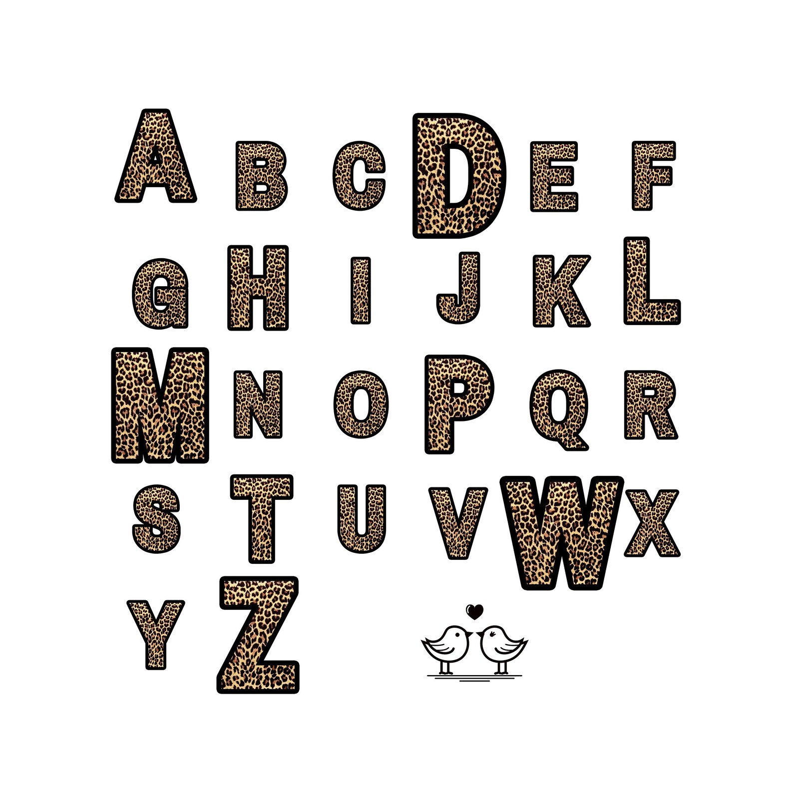 Leopard Print Alphabet Clip art Leopard print letter PNG | Etsy