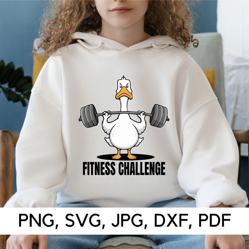 Funny Goose Weightlifting Design: Gym Humor Illustration (digital ...