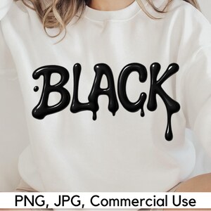 Dripping Text PNG: Glossy Liquid Letters Black and White Clipart ...
