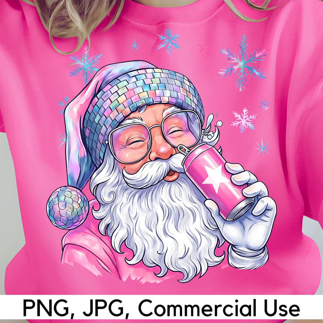 Retro Disco Santa PNG: Groovy Christmas Graphic (digital Download) - Etsy