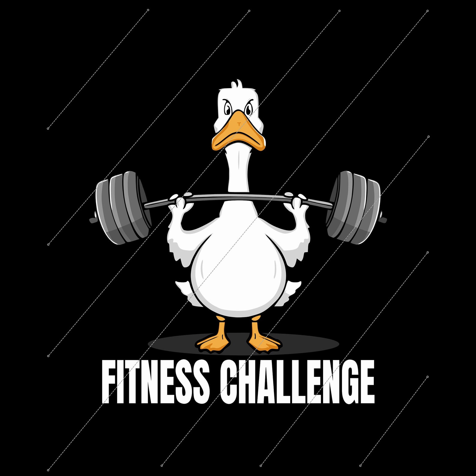 Funny Goose Weightlifting Design: Gym Humor Illustration (digital ...