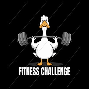 Funny Goose Weightlifting, Fitness Challenge Humor, PNG, SVG, Goosey ...