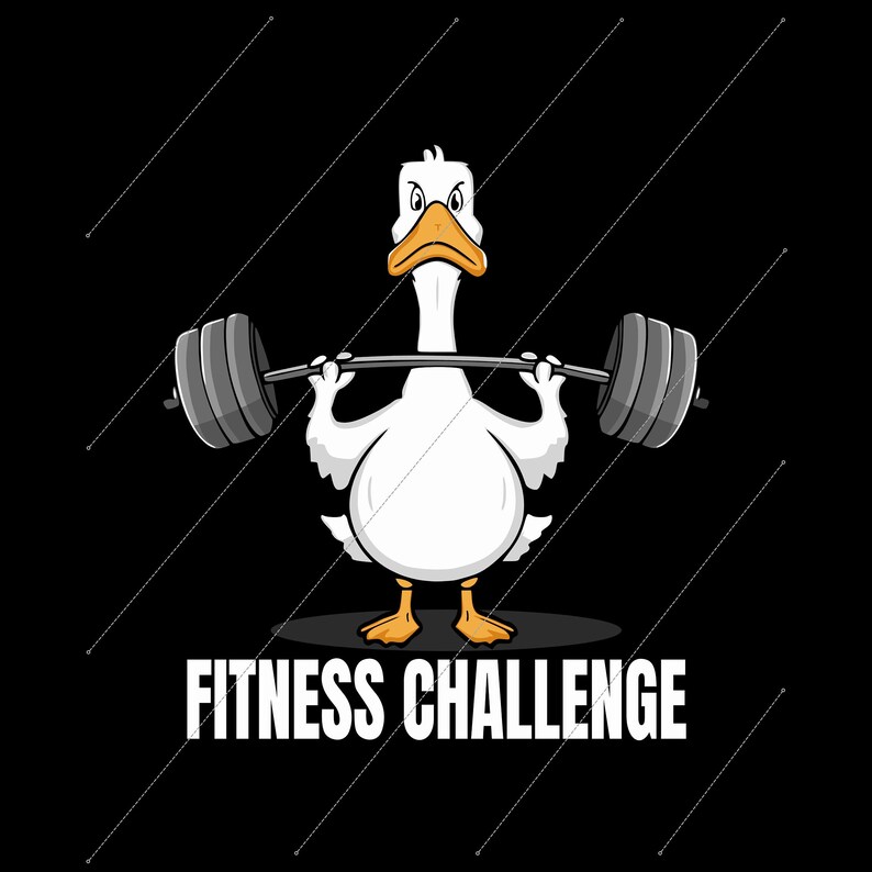 Funny Goose Weightlifting Design: Gym Humor Illustration (digital ...