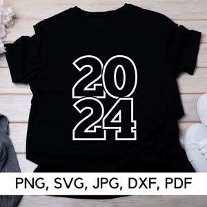 Number Year 2024 Svg File, New Year 2024, PNG, SVG, 2024 Number Icon ...