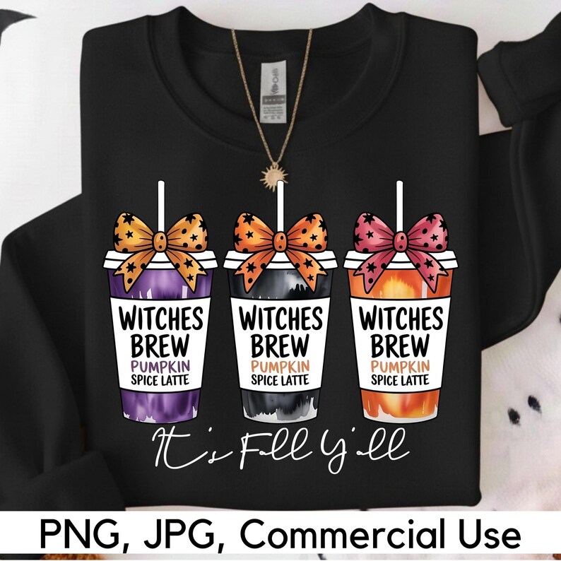Watercolor Witches Brew Clipart: Pumpkin Spice Latte PNG (digital ...