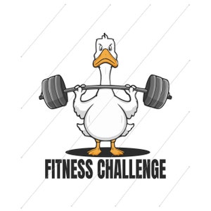 Funny Goose Weightlifting, Fitness Challenge Humor, PNG, SVG, Goosey ...