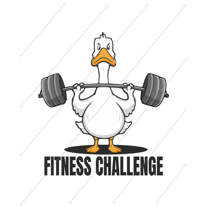 Funny Goose Weightlifting Design: Gym Humor Illustration (digital ...