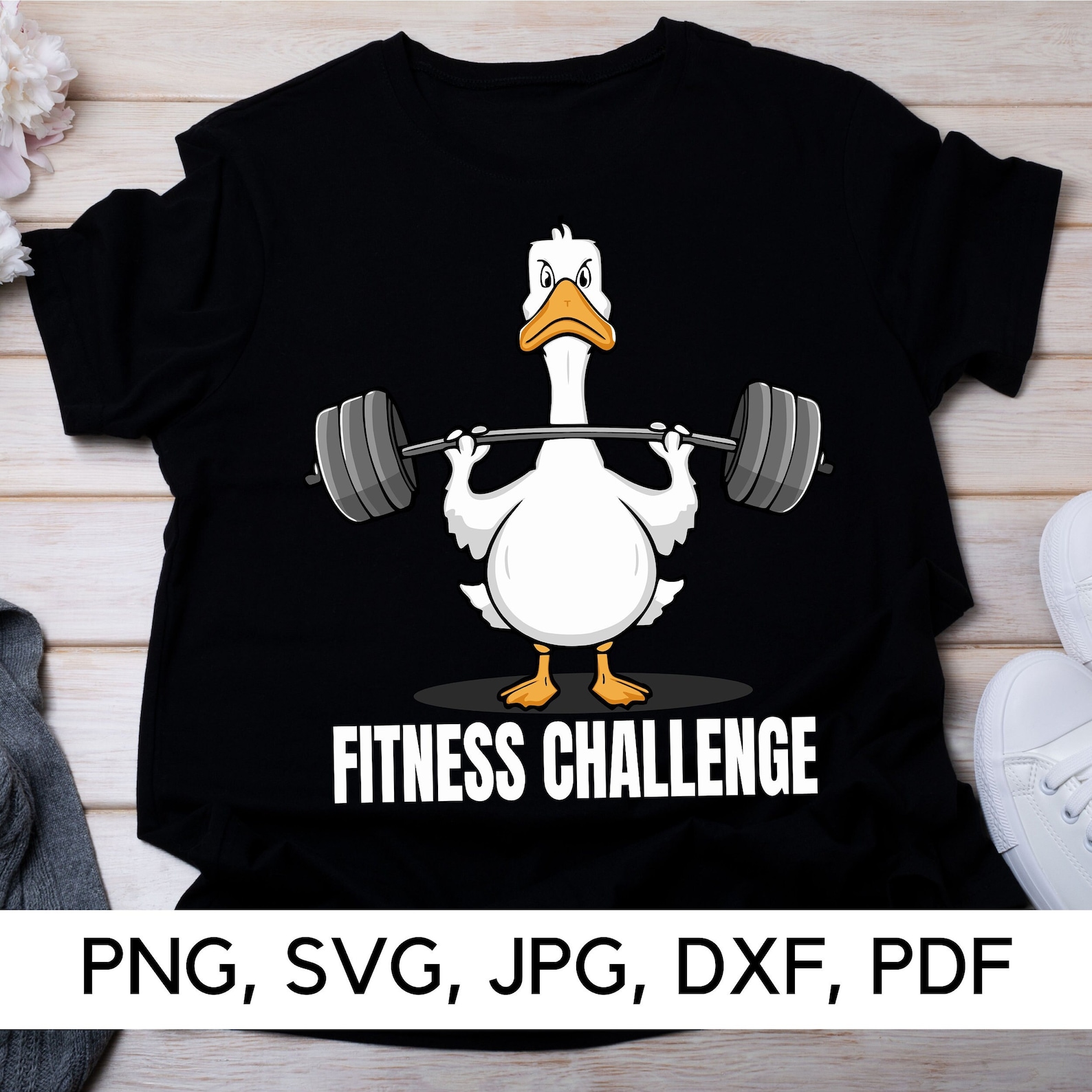 Funny Goose Weightlifting Design: Gym Humor Illustration (digital ...