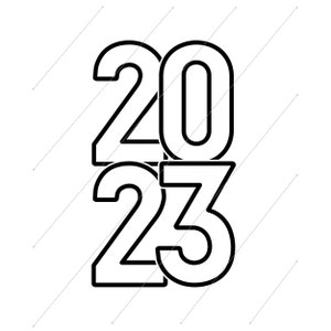 Number 2023 Svg, 2023 Svg File, PNG, SVG, 2023 Vector, Number, New Year ...
