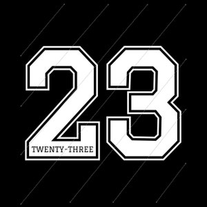 23 Twenty-three Svg, Number 23 Svg, PNG, Sports Number, Birthday Number ...