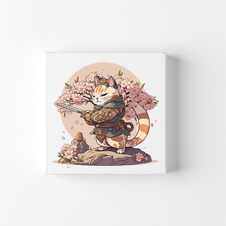 Cute Samurai Cat PNG Kawaii Samurai Cat PNG PNG Image File - Etsy