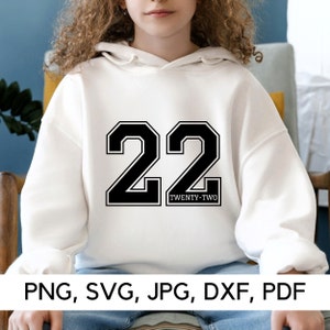 22 Twenty-two Svg, Number 22, PNG, SVG, Numerical Design, Sports Number ...