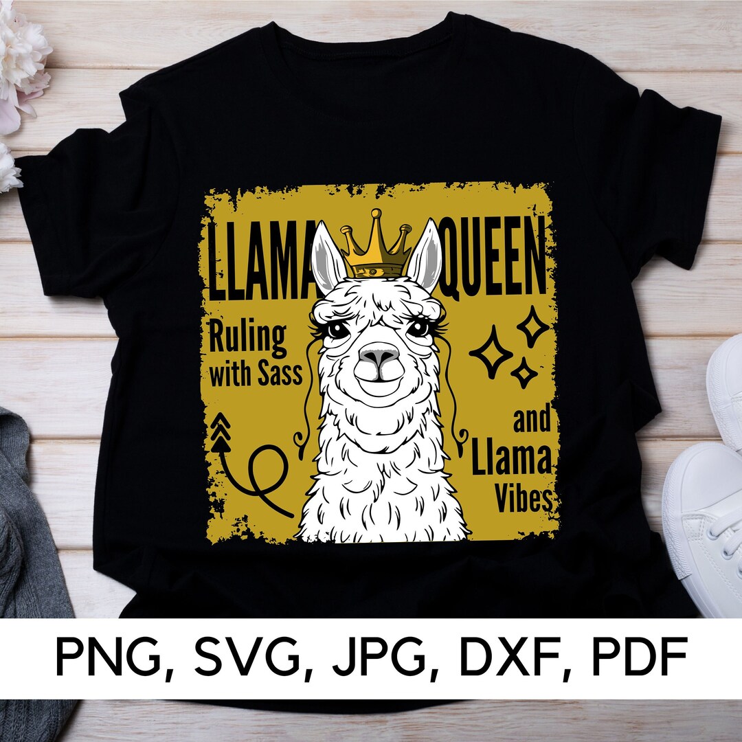 Llama Queen Design: Funny Llama Illustration (digital Download) - Etsy