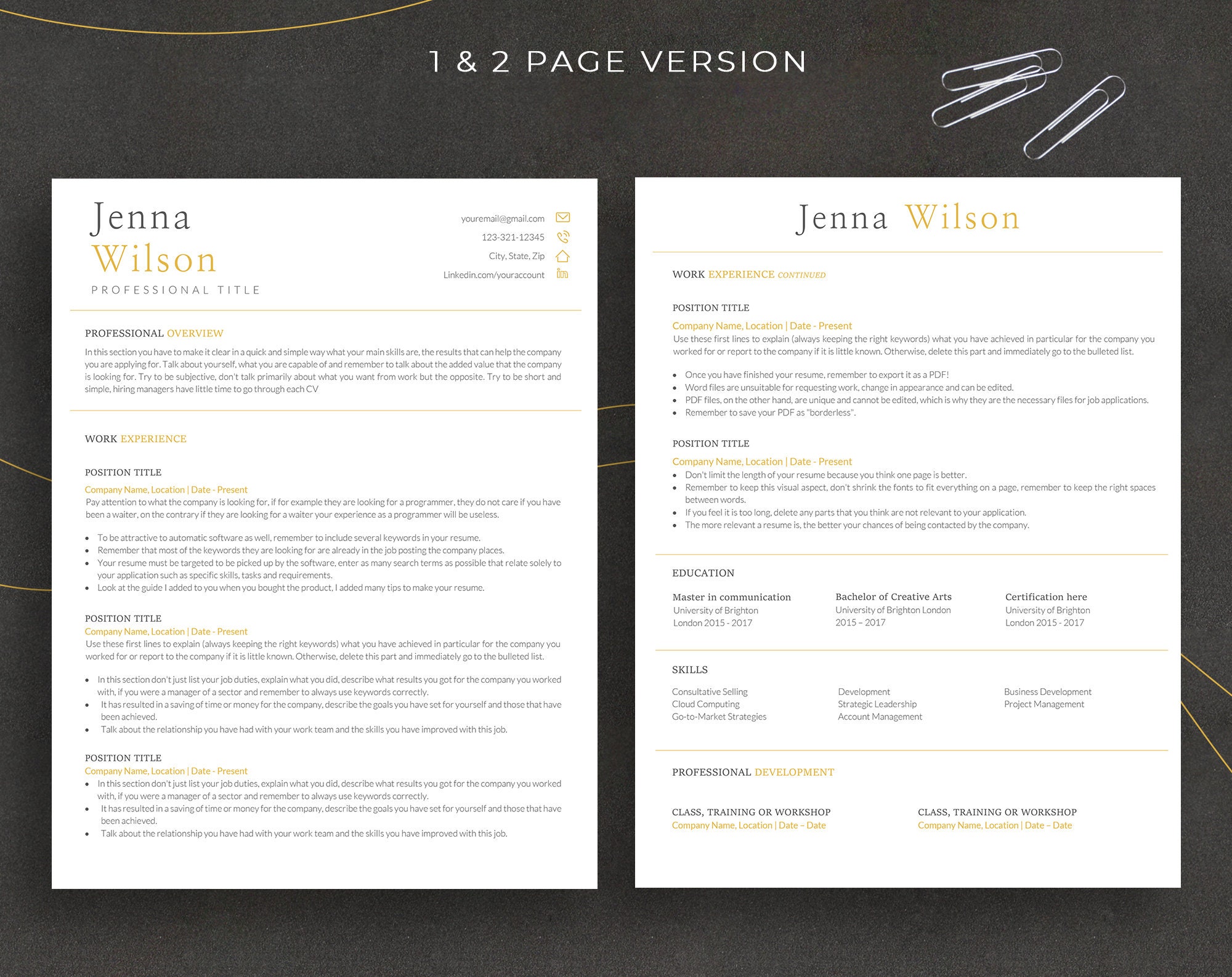 ATS Friendly Executive Resume Template, ATS Optimized Resume Templates ...