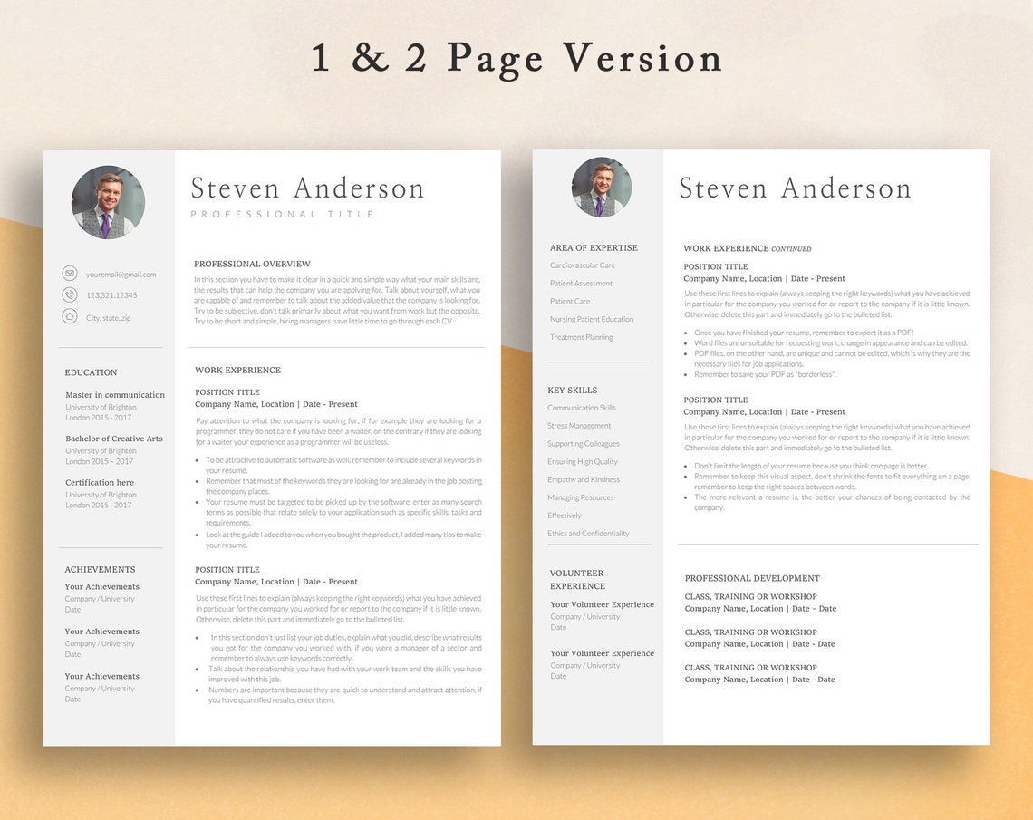 ATS Friendly Resume Template for Google Docs Resume Template | Etsy