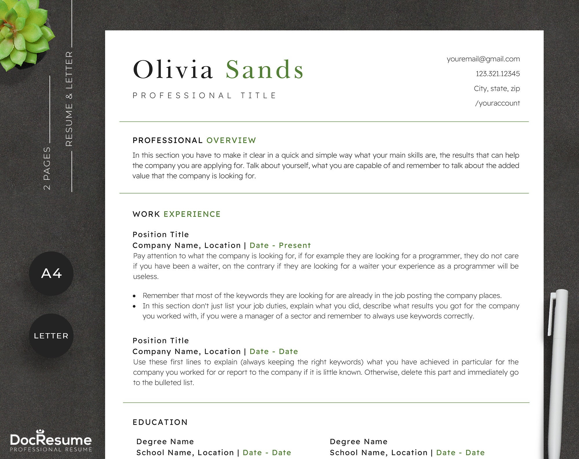 2023 ATS Resume Template for Word & Google Docs • Software Tracking ...