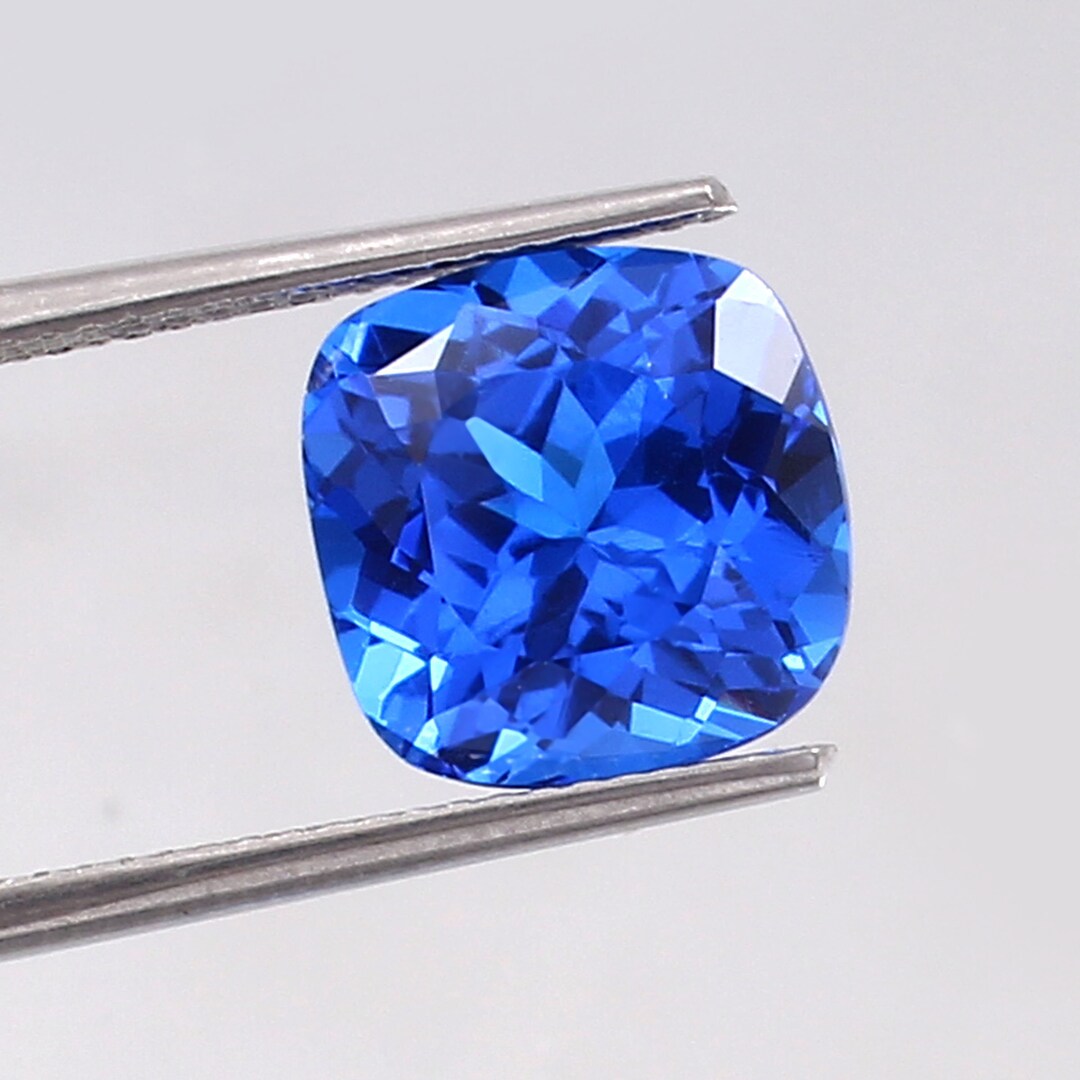 AAA Flawless Vietnam Blue Spinel Loose Cushion Cut Gemstone, Fine Super ...