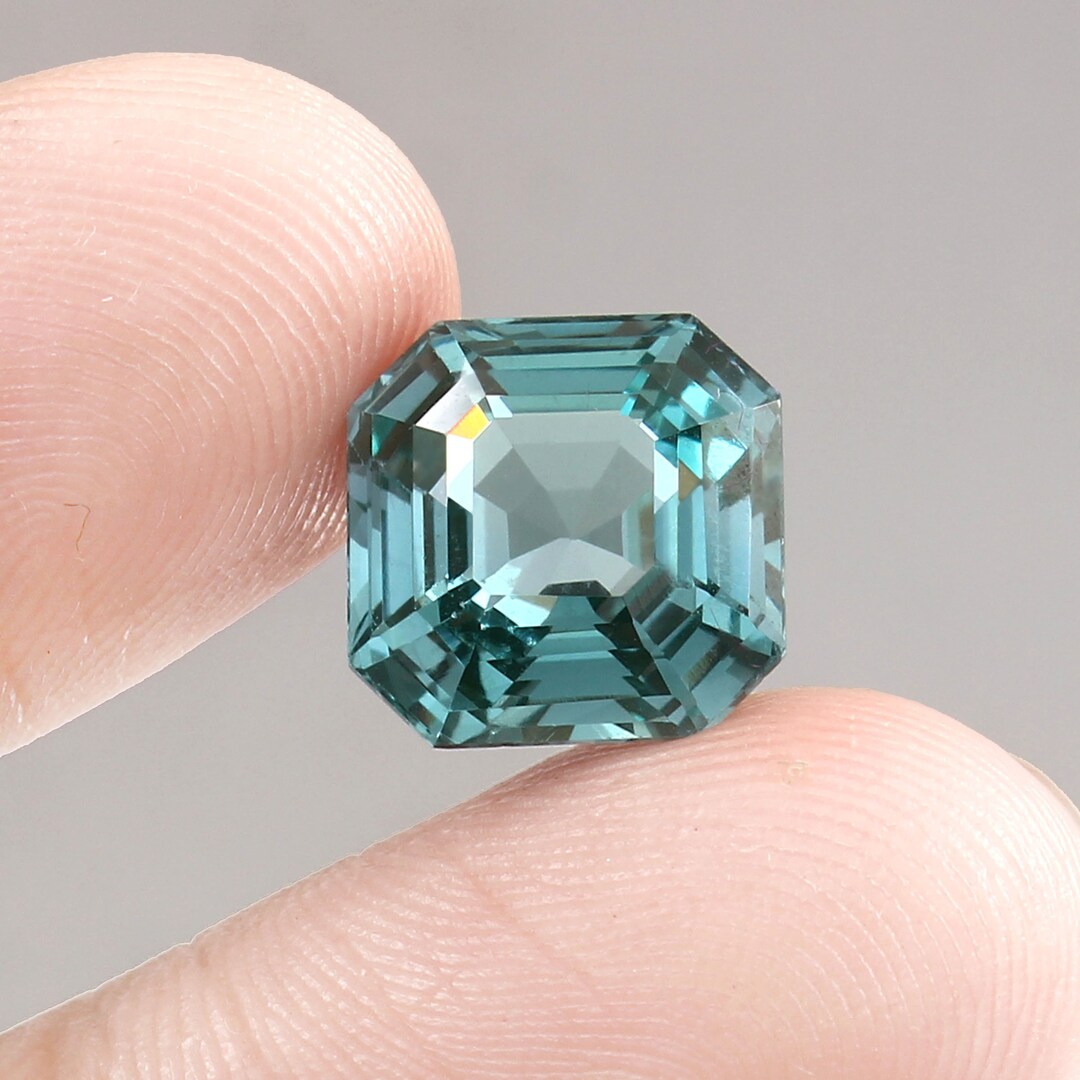 AAA 14x14 MM Flawless Ceylon Green Spinel Loose Asscher Cut Gemstone ...