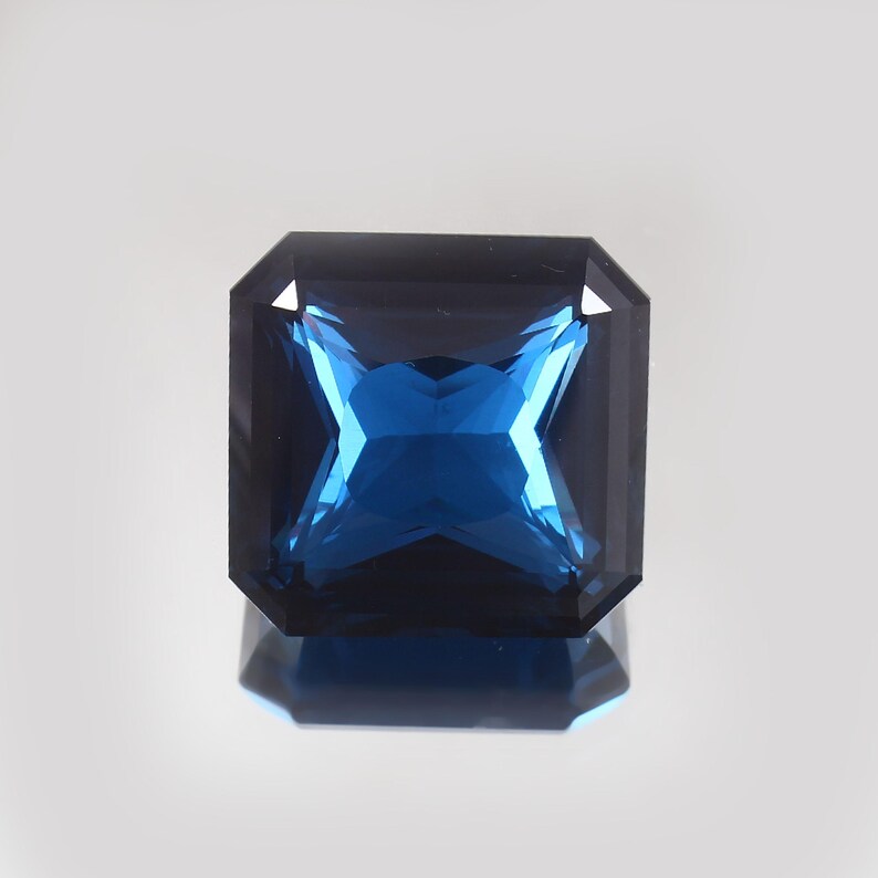 Indicolite Blue Tourmaline Asscher Cut Gemstone, 102 Ct - 26x25 MM ...