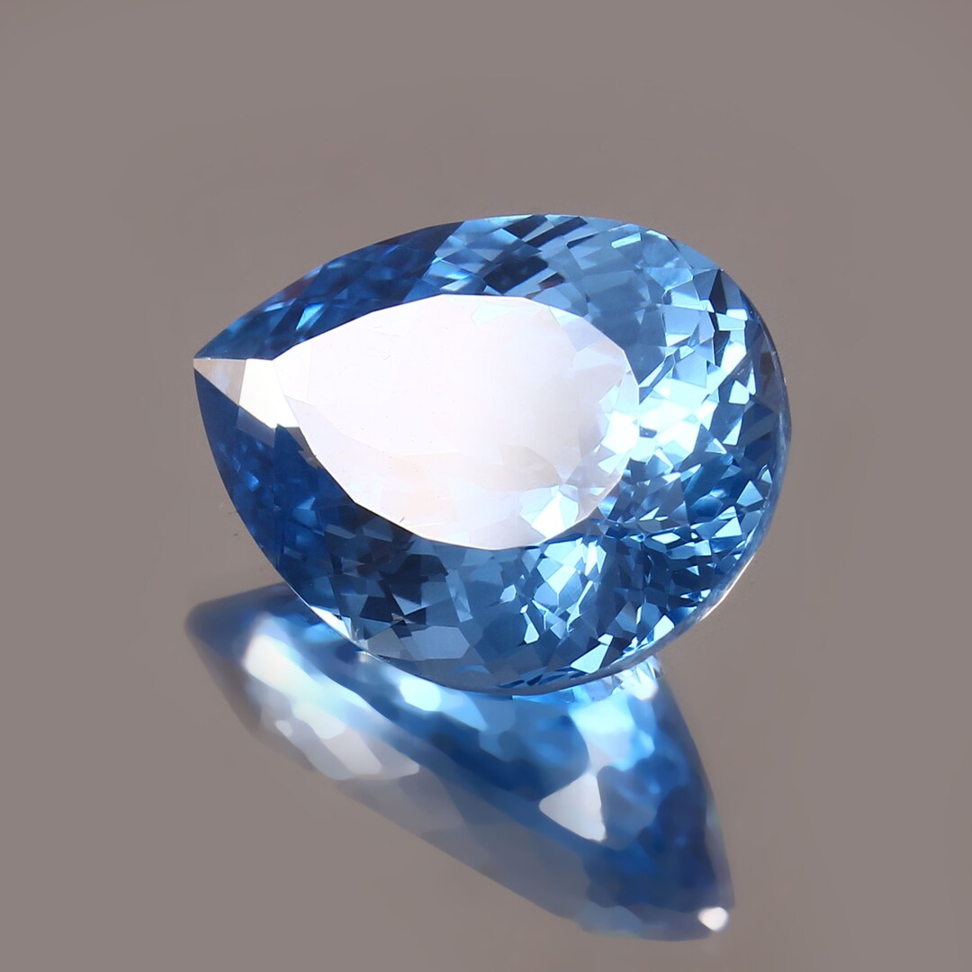 AAA Vietnam Blue Spinel: Pear Cut Loose Gemstone, 23x17 MM Loupe Clean ...