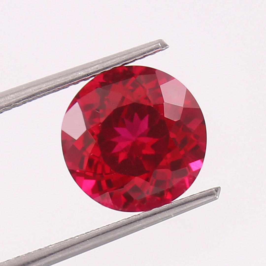 AAA Flawless 8x8 MM Mozambique Blood Red Ruby Round Loose Cut Gemstone ...