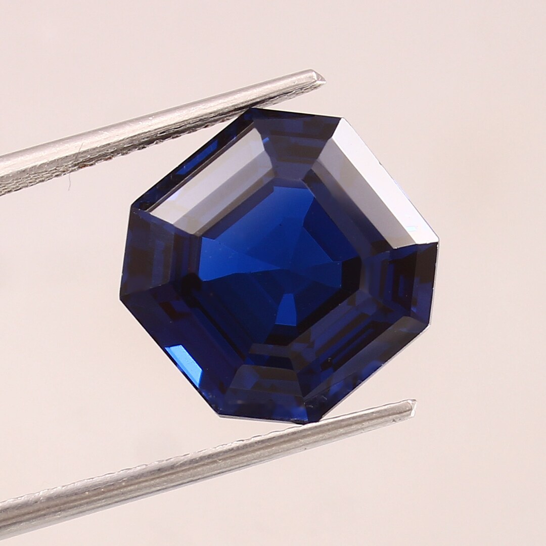 AAA Flawless Royal Blue Spinel Loose Asscher Cut Gemstone, Fine Super ...