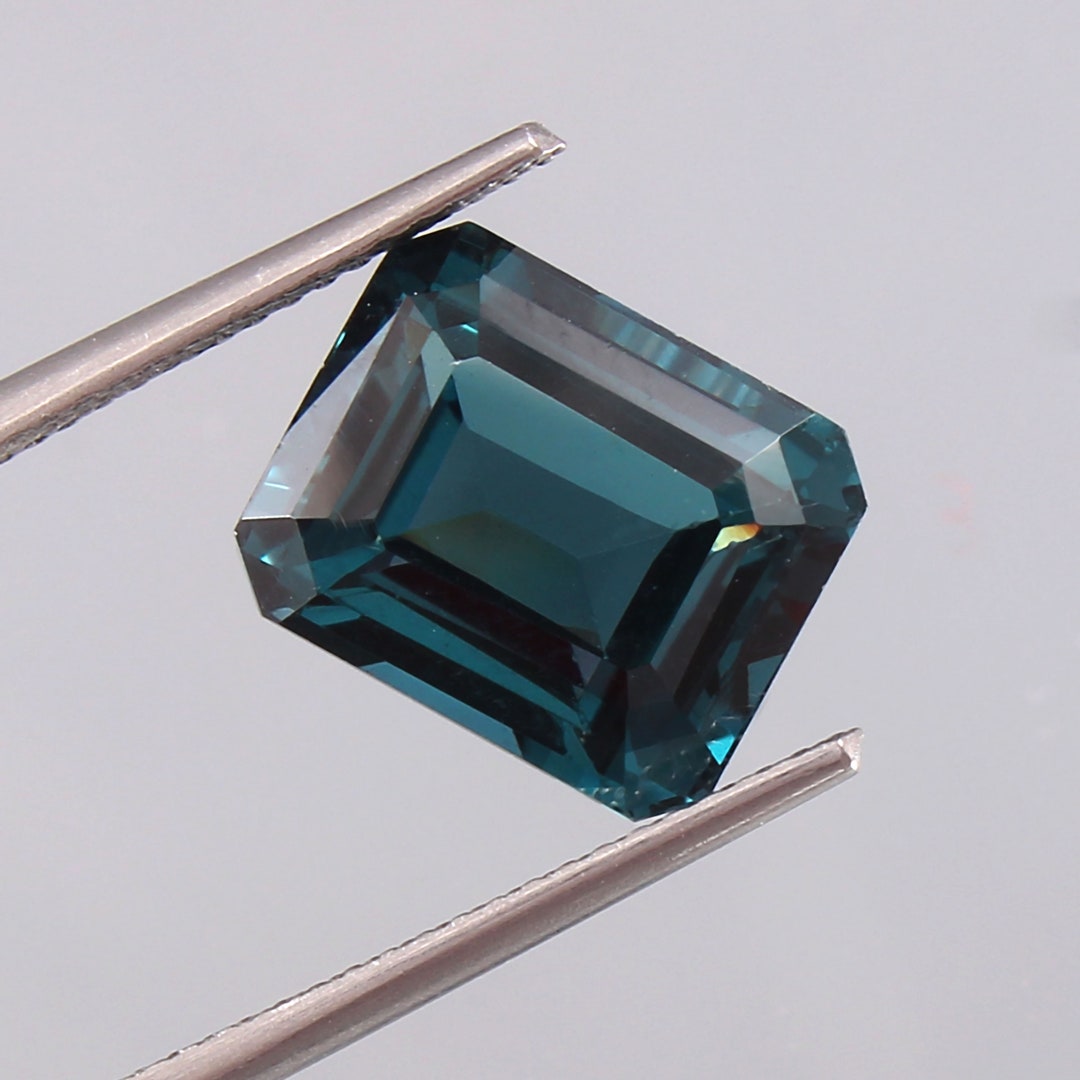 Indigolith Turmalin Edelstein: 11 x 9 mm Radiant Cut, Blau Grün ...