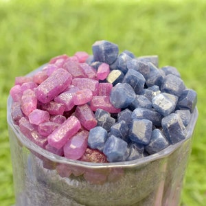 Natural Blue Sapphire&ruby Mix Lot Rough 5to10mm Loose Gemstone ...