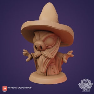 Hogfolk Wizard Unpainted Miniature for Tabletop Gaming 28mm /32mm /65mm ...