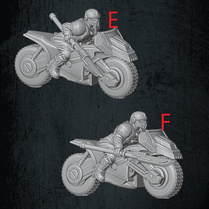 Solaryn Dragoon Assault Bike Squad 32mm Unpainted Miniatures | Etsy