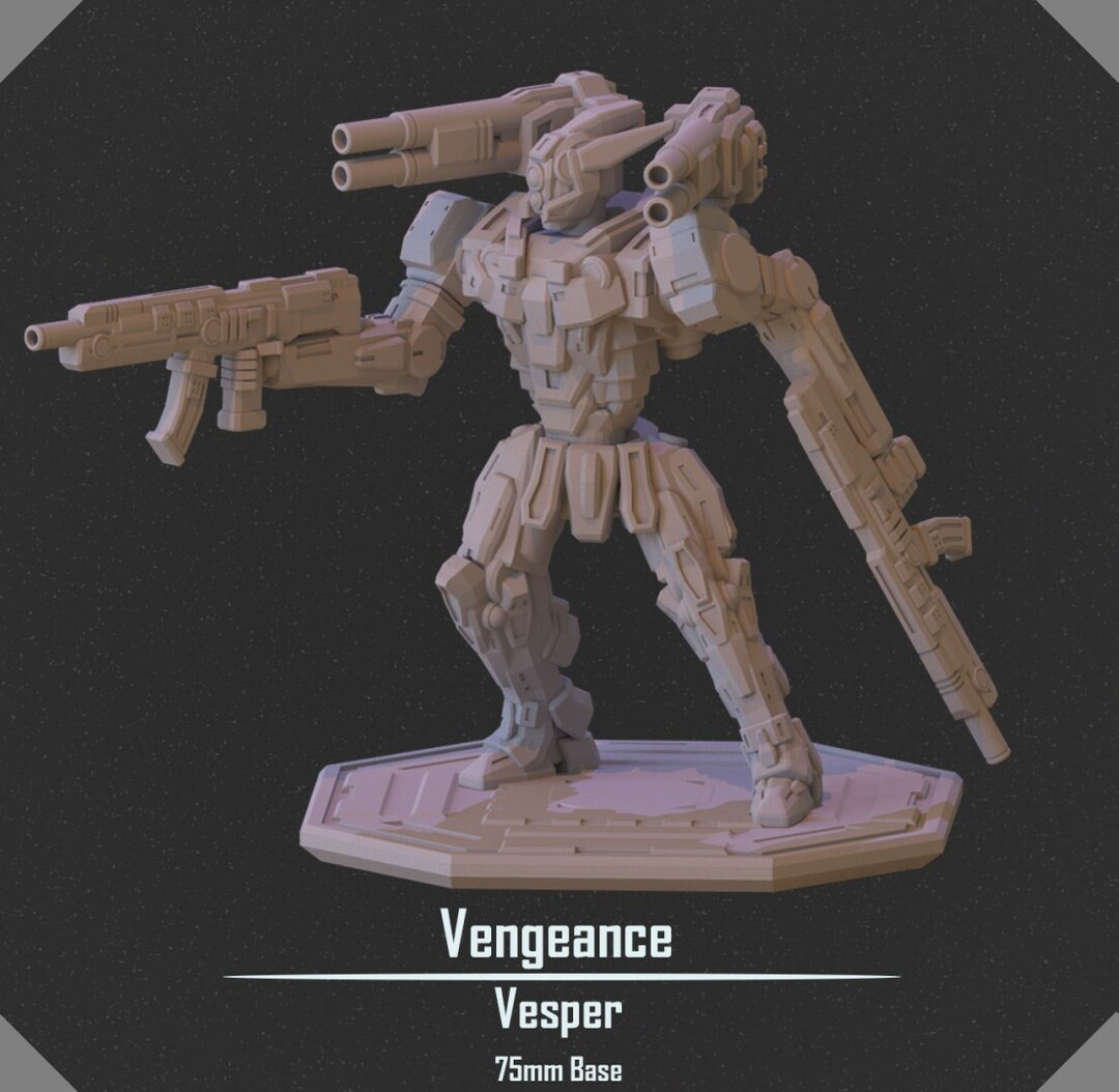 Vengeance Heavy Artillery Mech Warrior Vesper Project 2.0 28mm/ 32mm ...