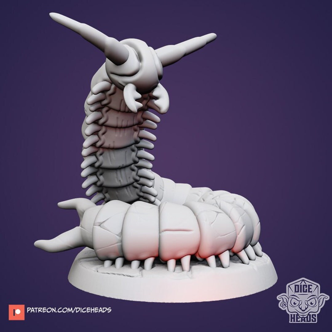 Giant Centipede Unpainted Miniature for Tabletop Gaming 28mm /32mm ...